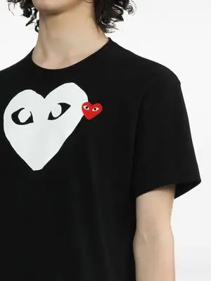 Play Comme Des Garcon Heart Logo T-shirt - Black