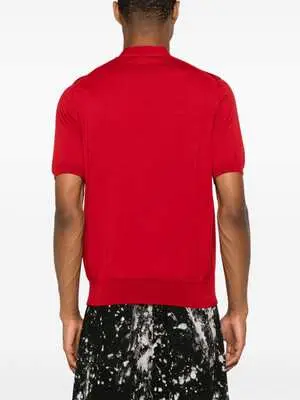 Play Comme Des Garcon V-neck Wool Cardigan - Red