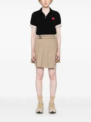 Comme Des Garçons Heart-patch Piqué Polo Shirt - Black