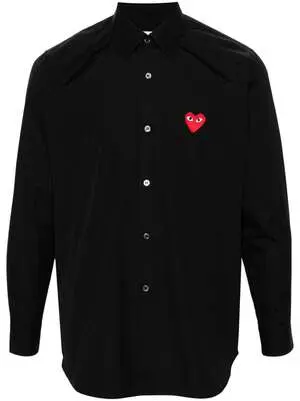 Play Comme Des Garcon Heart-patch Poplin Shirt