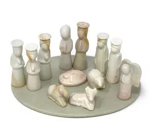 GLOBAL CRAFTS 13pc Soapstone Sculpture Nativity Set