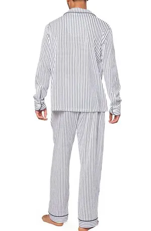 PETITE PLUME French Ticking Classic Pima Cotton Pajamas - Navy