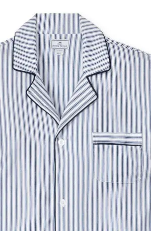 PETITE PLUME French Ticking Classic Pima Cotton Pajamas - Navy