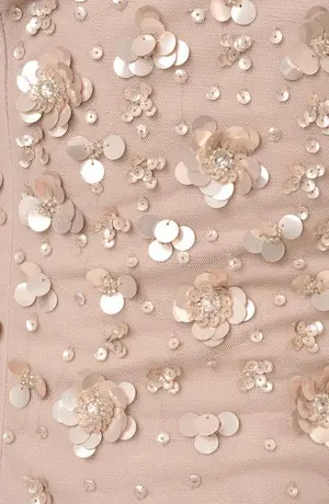 Adrianna Papell Off-the-shoulder Beaded Gown