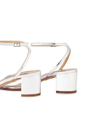 AQUAZZURA Olie 50mm Metallic Leather Sandals