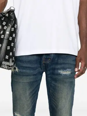 PURPLE BRAND Distressed Skinny Jeans - Blue