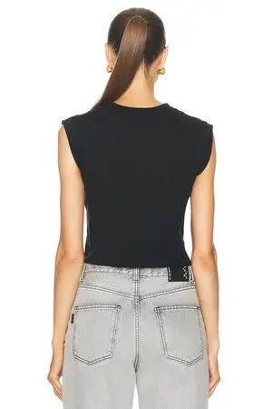Eterne Cropped Muscle Tank Top - Black