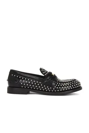 Miu Miu Studded Penny Loafer - Nero