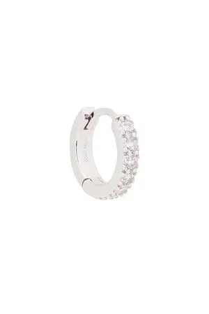 SERGE DENIMES Zirconia Hoop Earring - Silver