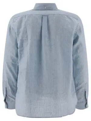 BEAMS Linen Shirt With Chest Pocket - Light Blue