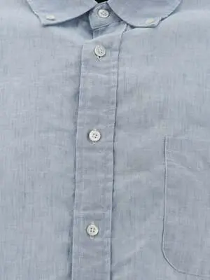 BEAMS Linen Shirt With Chest Pocket - Light Blue