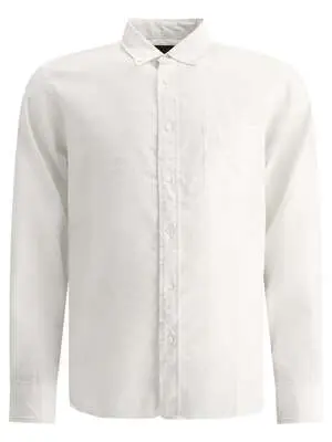 BEAMS Linen Shirt With Chest Pocket - White
