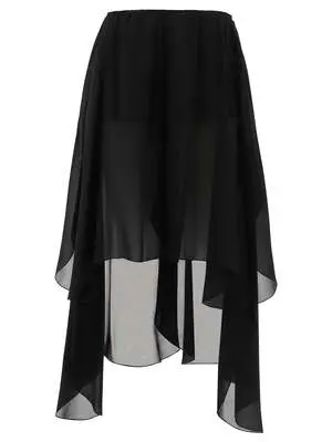 Chloé Fluid Volant Shorts In Silk Georgette