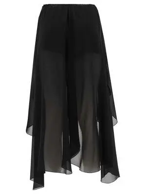 Chloé Fluid Volant Shorts In Silk Georgette