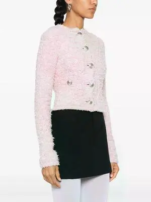 Balenciaga Cropped Tweed Jacket - Pink
