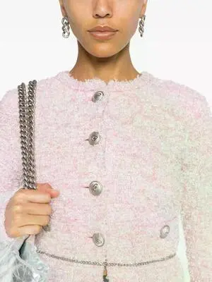 Balenciaga Cropped Tweed Jacket - Pink