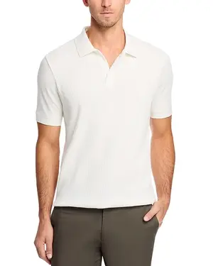 Vince Variegated Texture Polo Shirt - Off White