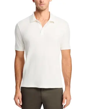 Vince Variegated Texture Polo Shirt - Off White