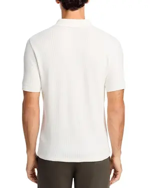 Vince Variegated Texture Polo Shirt - Off White