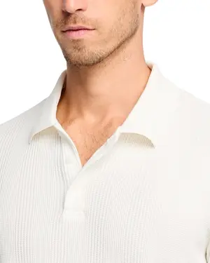 Vince Variegated Texture Polo Shirt - Off White