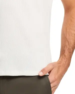 Vince Variegated Texture Polo Shirt - Off White
