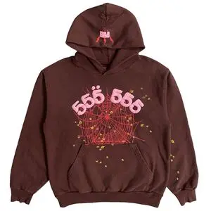 SP5DER Sp5Der Angel Number Hooded Sweatshirt - Brown