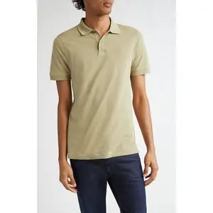 Sunspel Cotton Piqué Polo Pale Khaki