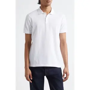 Sunspel Cotton Piqué Polo - White