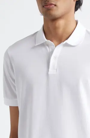 Sunspel Cotton Piqué Polo - White