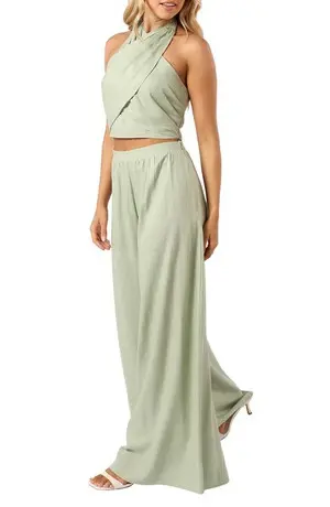 PETAL & PUP Mary Halter Crop Top & Wide Leg Pants