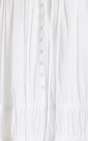 Another Tomorrow Gathered Cotton Maxi Dress