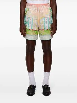 Casablanca Vase Linen Shorts - Pink
