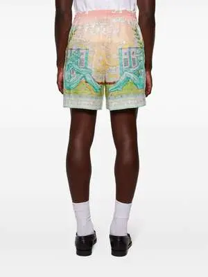 Casablanca Vase Linen Shorts - Pink
