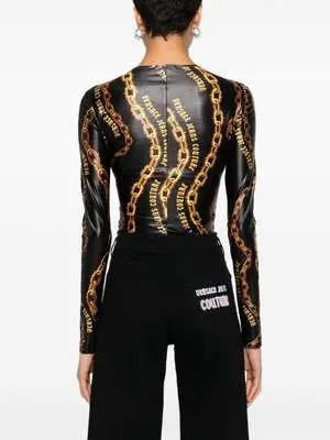 Versace Chain Couture Bodysuit - Black
