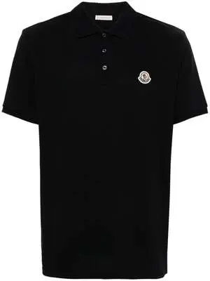 Moncler Logo-appliqué Piqué Polo Shirt - Blue