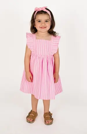 POPATU Stripe Ruffle Pinafore Dress