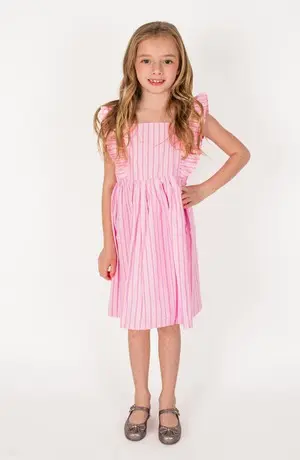 POPATU Stripe Ruffle Pinafore Dress