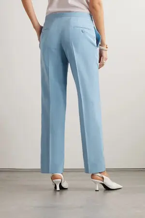 Brioni Silk And Cotton-blend Straight-leg Pants