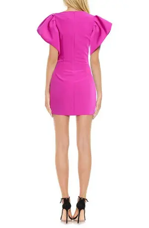 Badgley Mischka Puff Sleeve Mini Dress