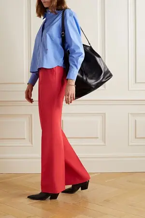 Lafayette 148 New York Wool And Silk-blend Straight-leg Pants