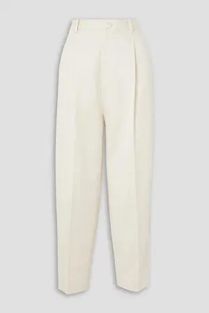 Bouguessa Lee Pleated Cotton-twill Tapered Pants