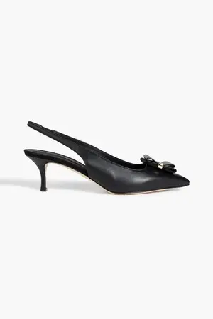 FERRAGAMO Willis 55 Embellished Leather Slingback Pumps