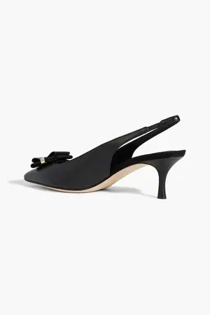 FERRAGAMO Willis 55 Embellished Leather Slingback Pumps
