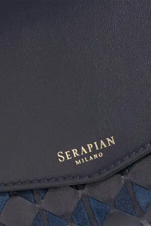 SERAPIAN Mosaico Leather Envelope Clutch - Midnight Blue