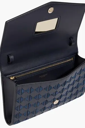 SERAPIAN Mosaico Leather Envelope Clutch - Midnight Blue