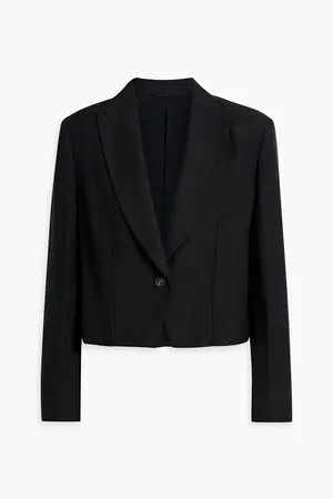 Brunello Cucinelli Cropped Twill Blazer - Black