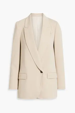 Brunello Cucinelli Bead-embellished Cotton-blend Blazer - Beige