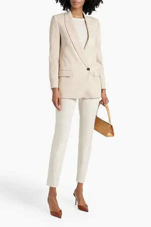 Brunello Cucinelli Bead-embellished Cotton-blend Blazer - Beige