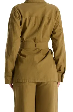 Naked Wardrobe Cotton Canvas Belted Cargo Jacket