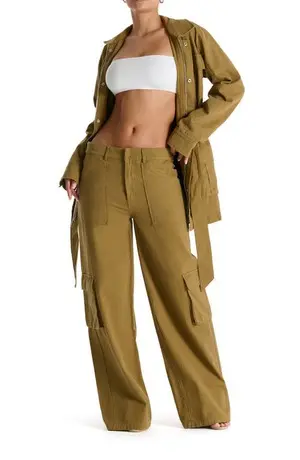 Naked Wardrobe Cotton Canvas Belted Cargo Jacket